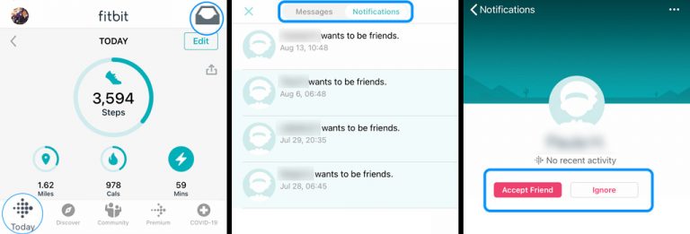 How do I add and remove friends using Fitbit's app and Fitbit's website