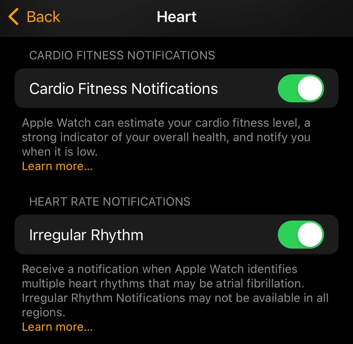How to turn on high or low heart rate notifications and other alerts on ...