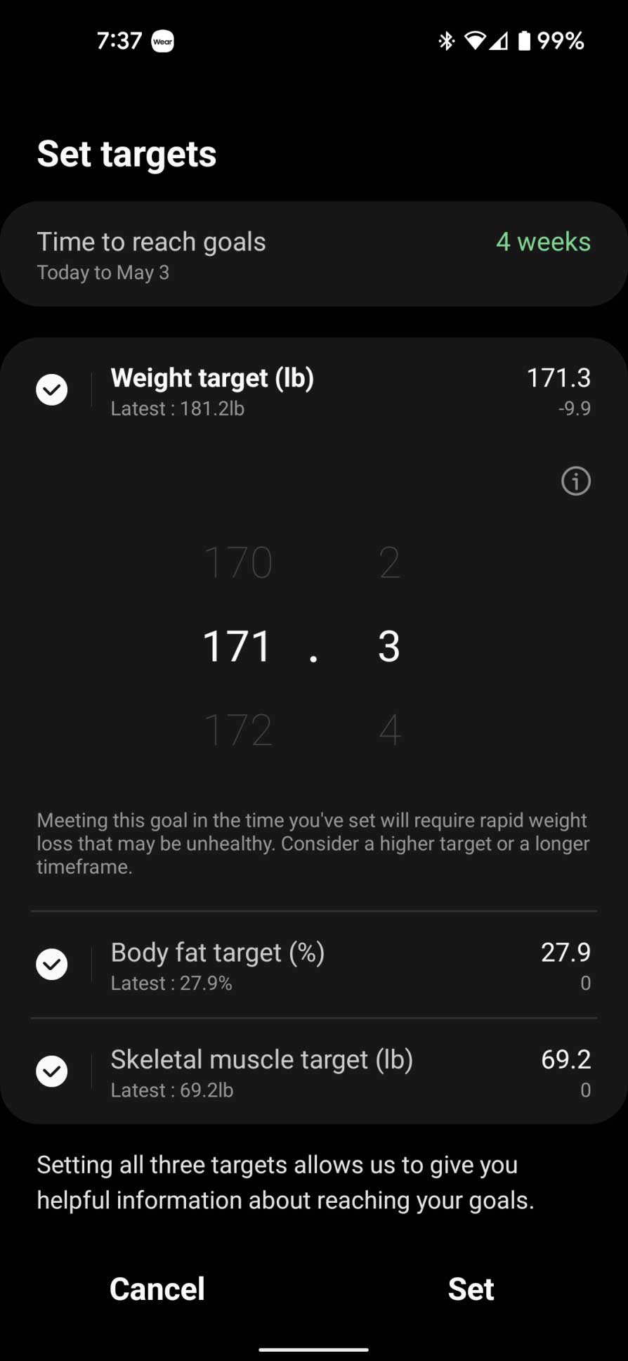 How to use the new ‘Set Targets’ feature for body composition metrics ...