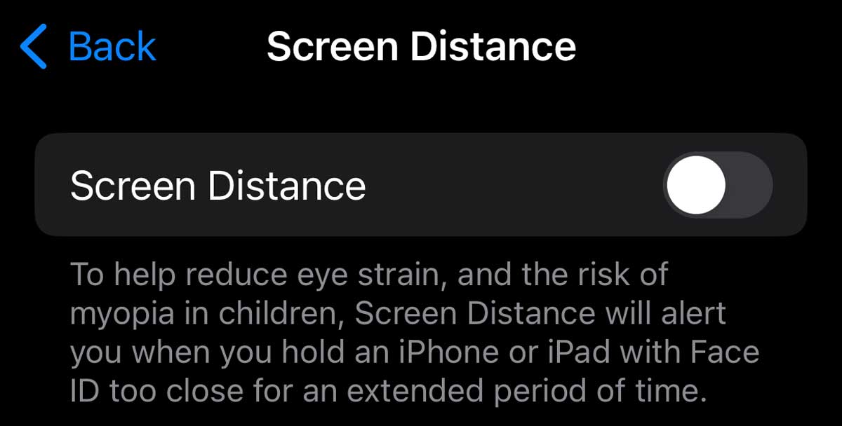 How to turn the Screen Distance feature on or off on iPhone and iPad ...