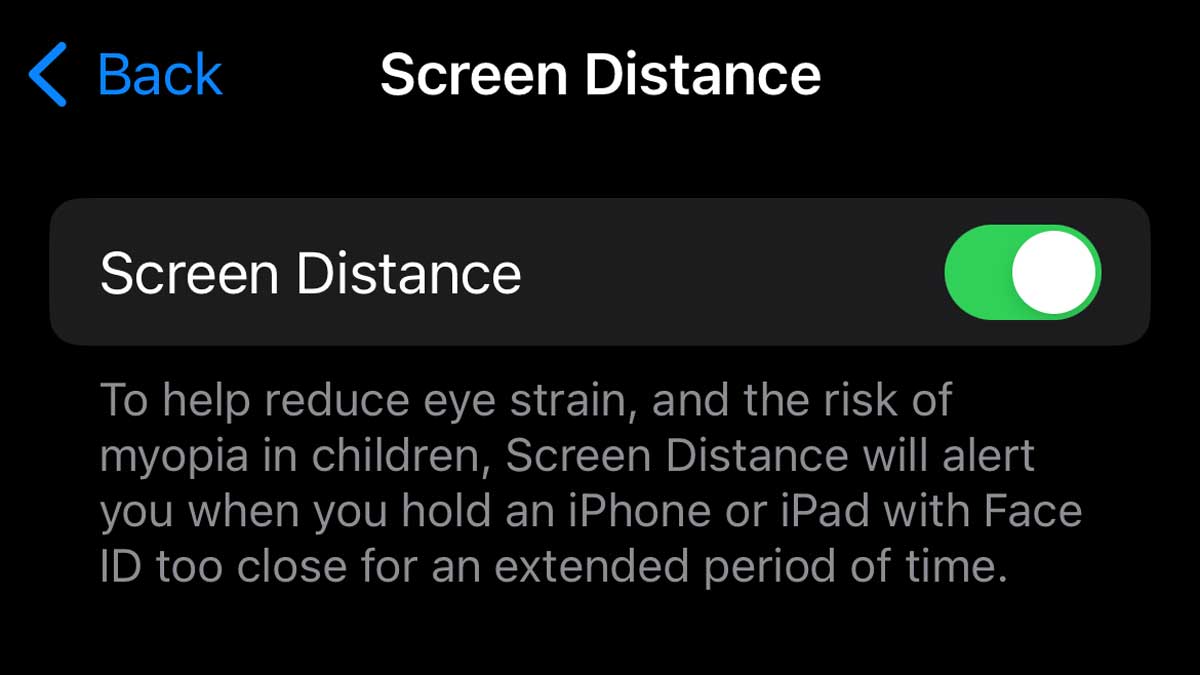 How to turn the Screen Distance feature on or off on iPhone and iPad ...