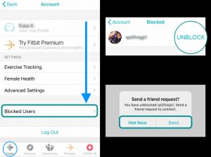 How do I add and remove friends using Fitbit's app and Fitbit's website