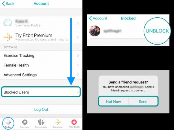 How do I add and remove friends using Fitbit's app and Fitbit's website